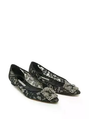 Manolo Blahnik Hangisi Ballet Flats - Black