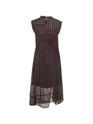 ALLSAINTS Pleated Detail High Neck Midi Dress