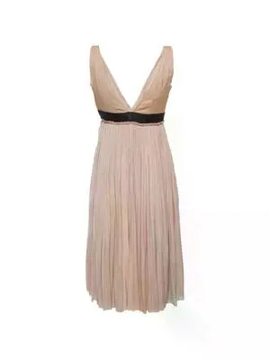 LANVIN Pleated V-neck Mini Dress