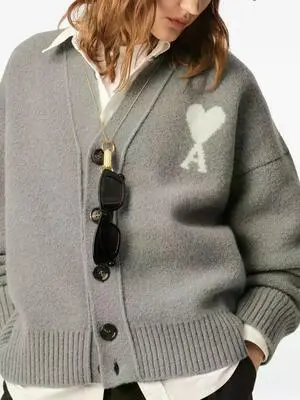 AMI Paris Alpaca V-neck Cardigan
