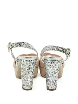 Miu Miu Glitter-effect Platform Sandals