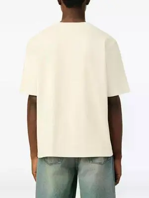 AMI Paris Embossed De Coeur Cotton T-shirt - Neutrals