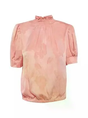 Alice + Olivia Floral Jacquard Puff-sleeve Blouse