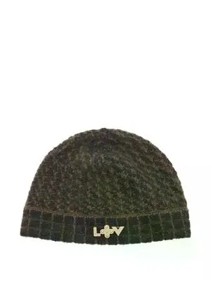 LOUIS VUITTON Logo-plaque Beanie Hat And Scarf Set