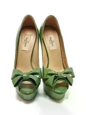 Valentino Garavani Couture Bow Peep-toe Platform Pumps