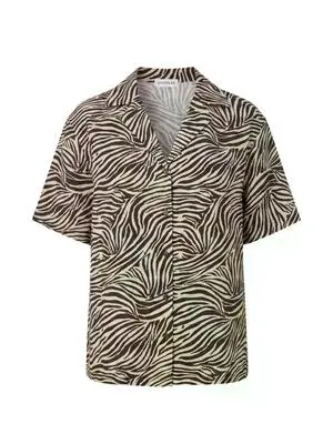 NICHOLAS Sonora Zebra Print Cropped Shirt