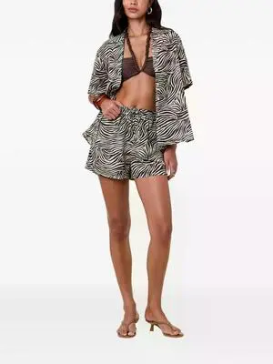 NICHOLAS Sonora Zebra Print Cropped Shirt