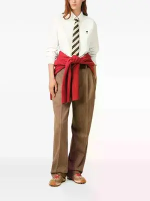 AMI Paris Cotton Shirt With De Coeur Embroidery