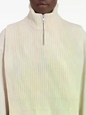 MAISON MARGIELA Ribbed Wool Half-zip Sweater Vest
