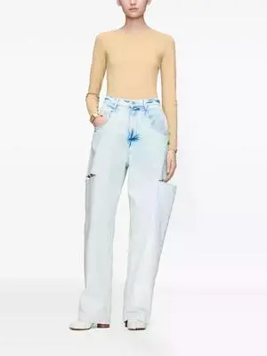 MAISON MARGIELA Slashed Barrel-leg Jeans - Blue