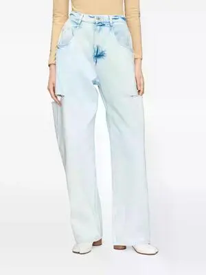 MAISON MARGIELA Slashed Barrel-leg Jeans - Blue