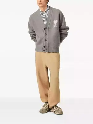 AMI Paris Alpaca V-neck Cardigan - Grey