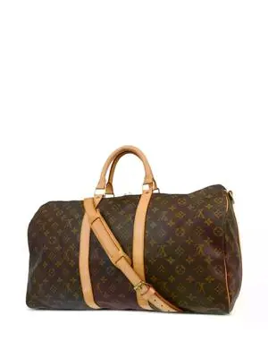 LOUIS VUITTON 2003 Monogram Keepall Bandouliere 50 Luggage Bag - Brown