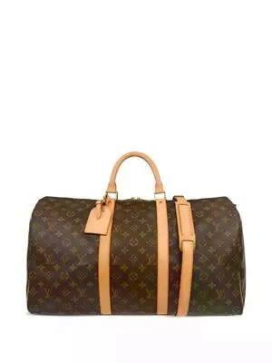 LOUIS VUITTON 2003 Monogram Keepall Bandouliere 50 Luggage Bag - Brown