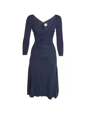 ARMANI Navy Draped Maxi Dress