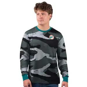 STARTER Charcoal Miami Dolphins Thursday Night Gridiron Vintage Logo Long Sleeve T-shirt - Gray