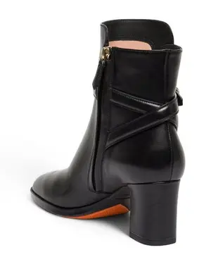 Santoni Leather Mid-heel Ankle Boot