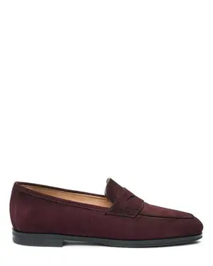 Santoni Suede Carla Loafers - Red