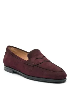 Santoni Suede Carla Loafers - Red