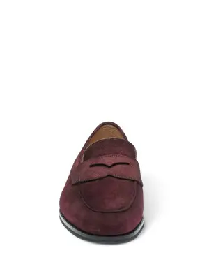 Santoni Suede Carla Loafers - Red