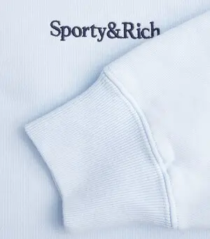 SPORTY & RICH Cotton Serif Polo Sweatshirt