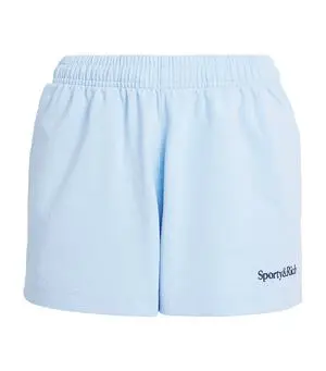 SPORTY & RICH Cotton Serif Sweat Shorts