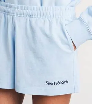 SPORTY & RICH Cotton Serif Sweat Shorts