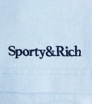 SPORTY & RICH Cotton Serif Sweat Shorts