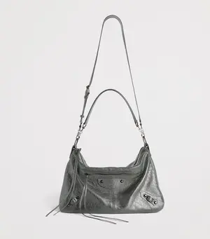 Balenciaga Medium Lambskin Le City Moto Shoulder Bag