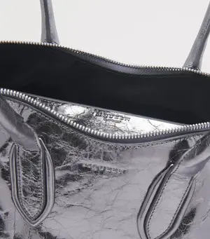 Alexander McQueen Metallic Leather Manta Top-handle Bag