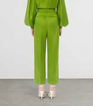 Valentino Garavani Linen-silk Pleated Trousers