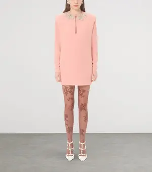 Valentino Garavani Silk Bow-embellished Mini Dress