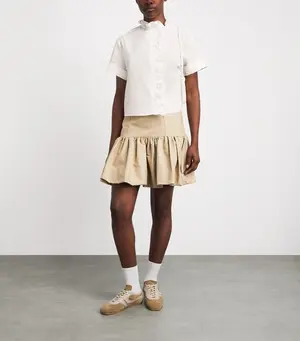 Claudie Pierlot Cotton Poplin Ruffle Blouse