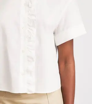 Claudie Pierlot Cotton Poplin Ruffle Blouse