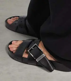 Balenciaga Calfskin Belt Mules