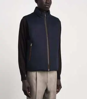 MOORER Virgin Wool-cashmere Reversible Falieri Gilet