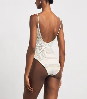 Tory Burch Printed Low-back One-piece Swimsuit
