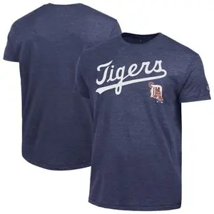 Champion Detroit Tigers Cooperstown Wordmark Lockup Tri-blend T-shirt - Navy
