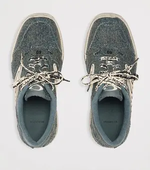 Balenciaga Hamptons" Distressed Denim Lace-up Sneakers