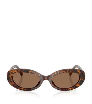 Dolce & Gabbana Tortoiseshell Oval Sunglasses - Brown