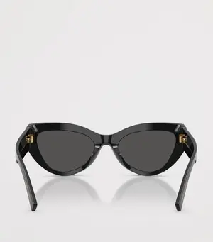 Dolce & Gabbana Cat Eye Sunglasses With Gold Heart Embellishments