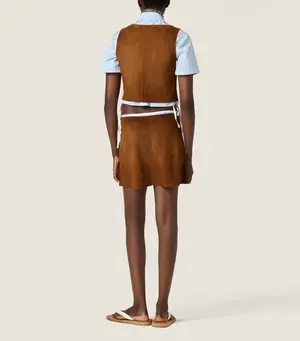 Miu Miu Waxed Suede Mini Skirt