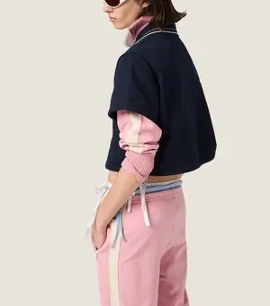 Miu Miu Cropped Cotton Logo Sweatshirt