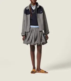 Miu Miu Cotton Gingham Check Zip-up Jacket