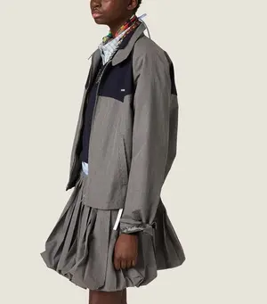Miu Miu Cotton Gingham Check Zip-up Jacket