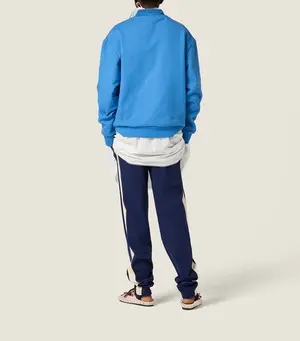 Miu Miu Cotton Fleece Logo Polo Sweatshirt
