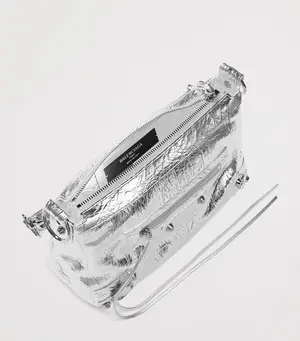 Balenciaga Mini Le City Moto Shoulder Bag - Silver