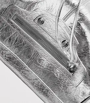 Balenciaga Mini Le City Moto Shoulder Bag - Silver