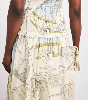 Tory Burch Silk-cotton Printed Midi Dress