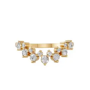 AYA FINE JEWELRY 0.34 Ctw Round Lab-grown Diamond Half Eternity Band In 14k Gold - Yellow